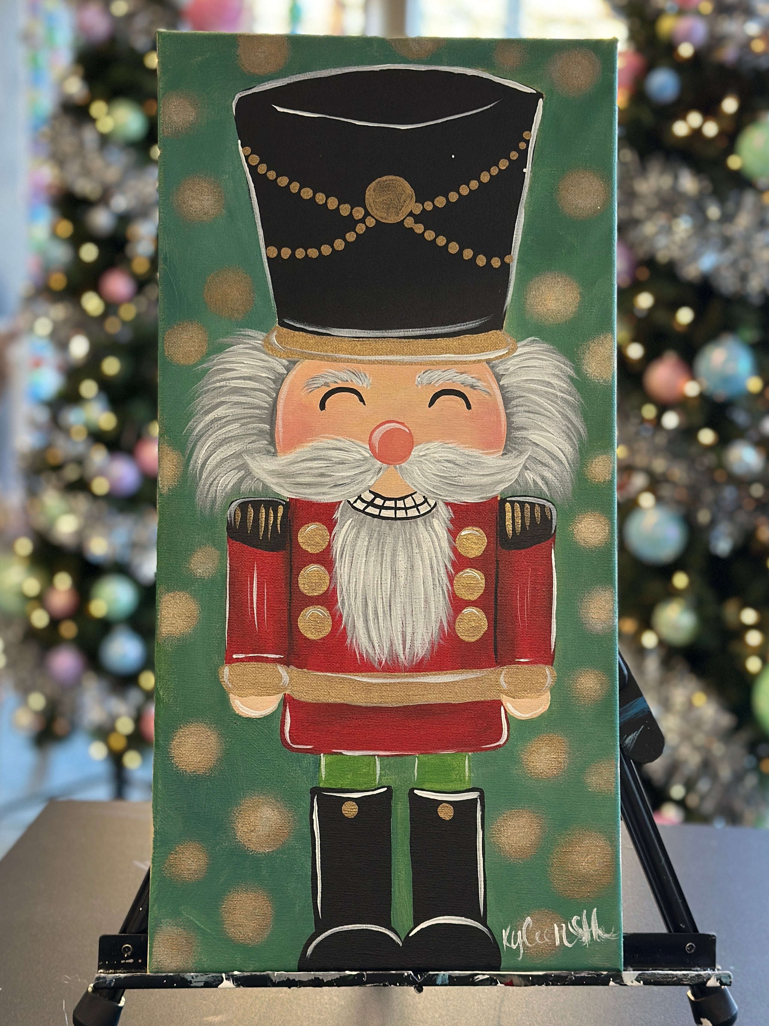 Jolly Nutcracker Canvas | Lit Studios Paint and Pottery